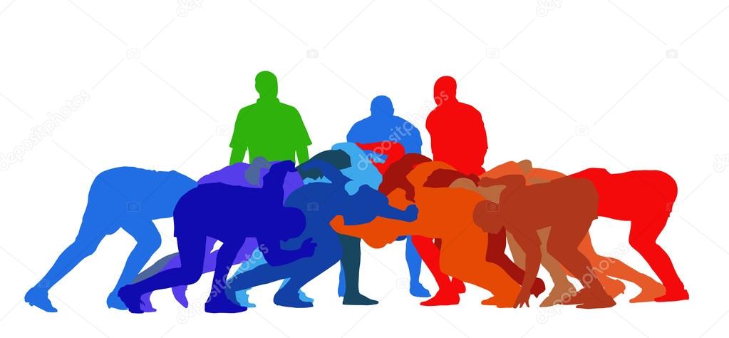Rugby Scrum Isolation — Stock Vector © CD123 #25040199