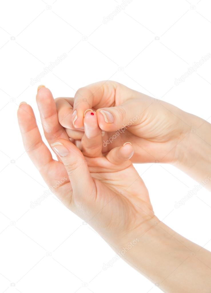 Diabetes hand prick finger blood specimens — Stock Photo © dml5050 ...