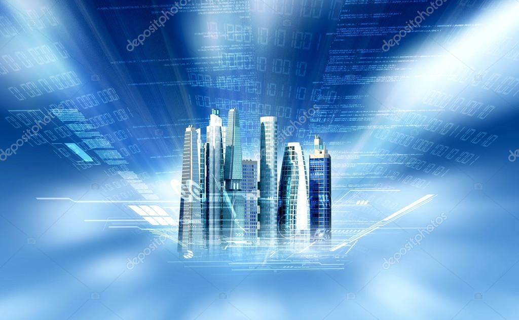Virtual city concept — Stock Photo © nmedia #13858710