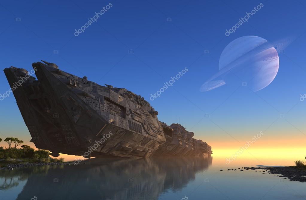 Floating Spaceship Wreck