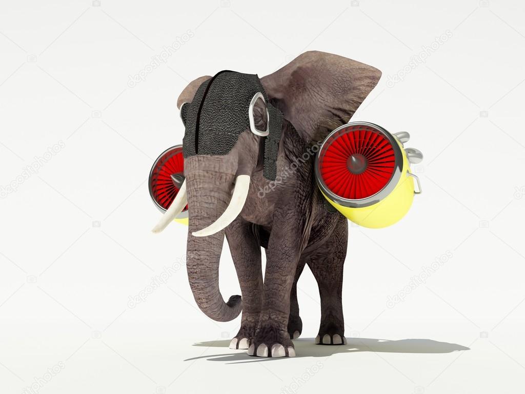 Elephant with a jet engine Stock Photo by ©Iurii 28254353
