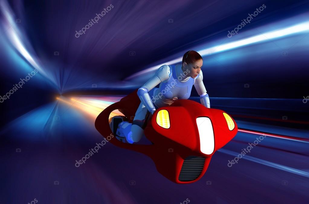The space motorcycle. Stock Illustration by ©Iurii #41857373