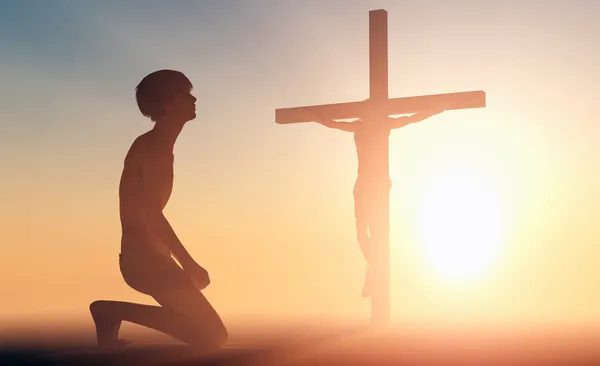 Kneeling before cross Stock Photos, Royalty Free Kneeling before cross ...