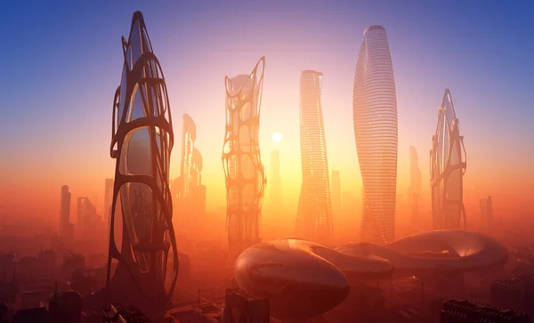 Fantastic City Future Render — Stock Photo © Iurii #236322892