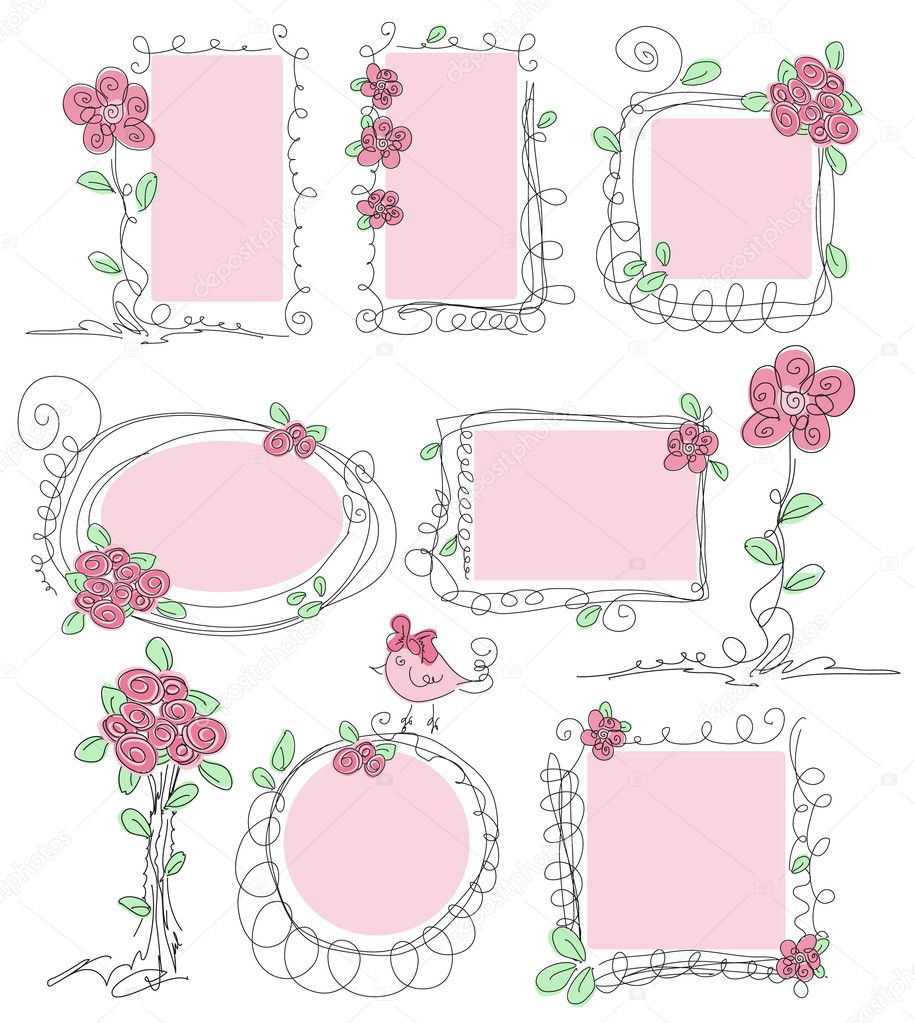 Floral vector doodle frames — Stock Vector © antuanetto #13840235