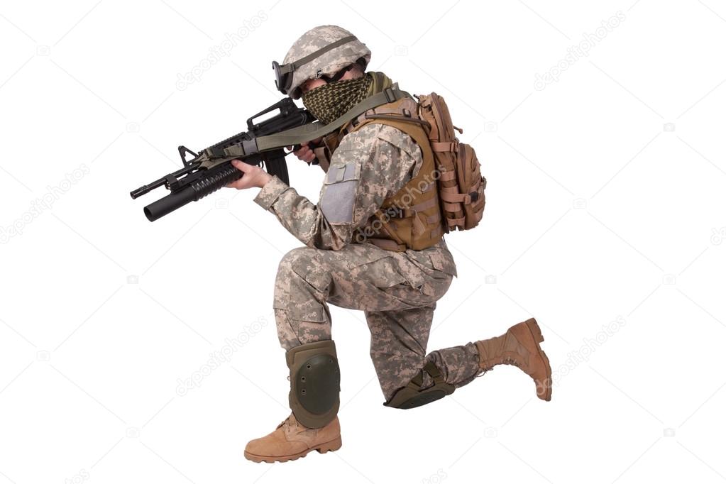 US soldier in action — Stock Photo © zim90 #45019217