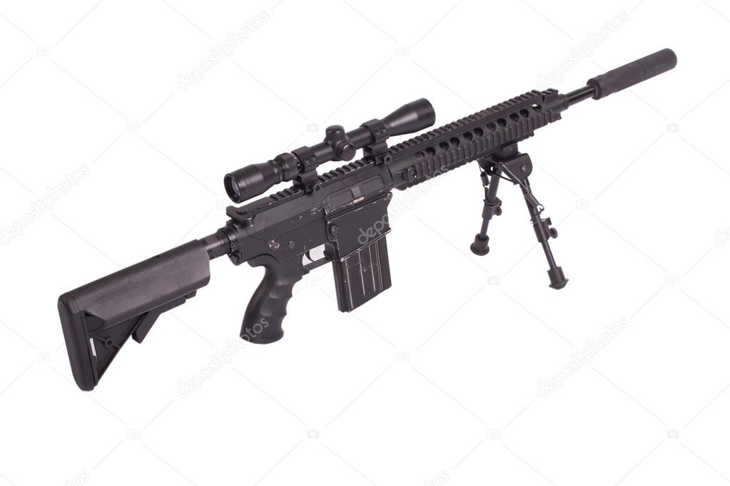 Sniper rifle with bipod — Stock Photo © zim90 #45019313