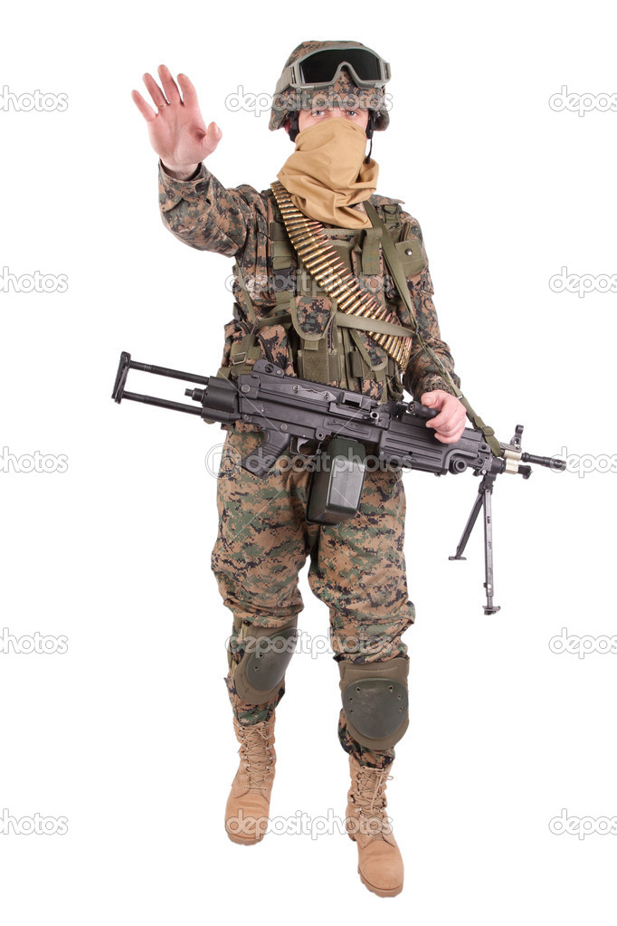 US MARINES with M249 machine gun Stock Photo by ©zim90 45020603