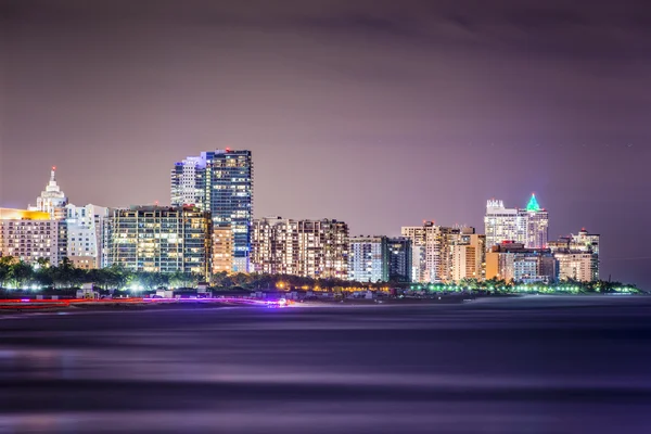 ᐈ Miami beach skyline at night stock photos, Royalty Free miami beach ...