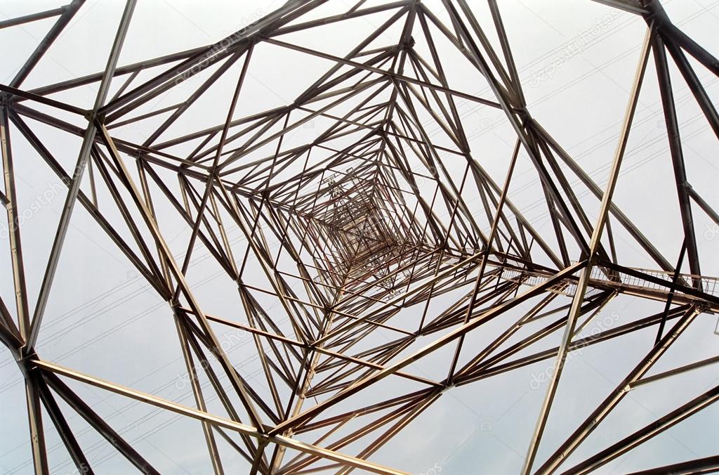 Trellis-work of steel support for high-voltage wires kind Stock Photo ...