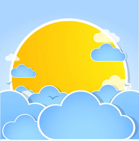 Good weather round background. Blue sky with clouds. Vector Stock ...