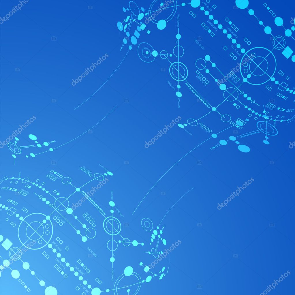 Blue technology background. Vector Stock Vector Image by ©KrulUA #22624349