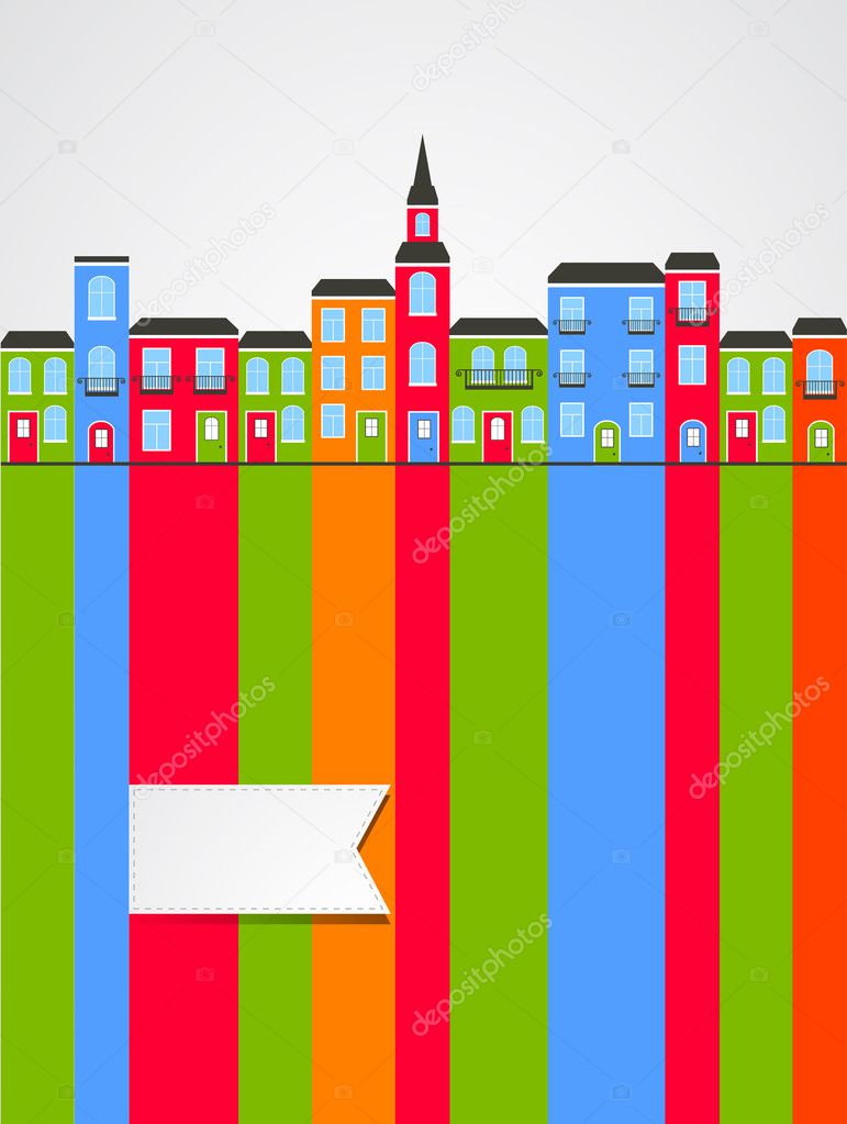 The coloured abstract houses — Stock Vector © KrulUA #33257125