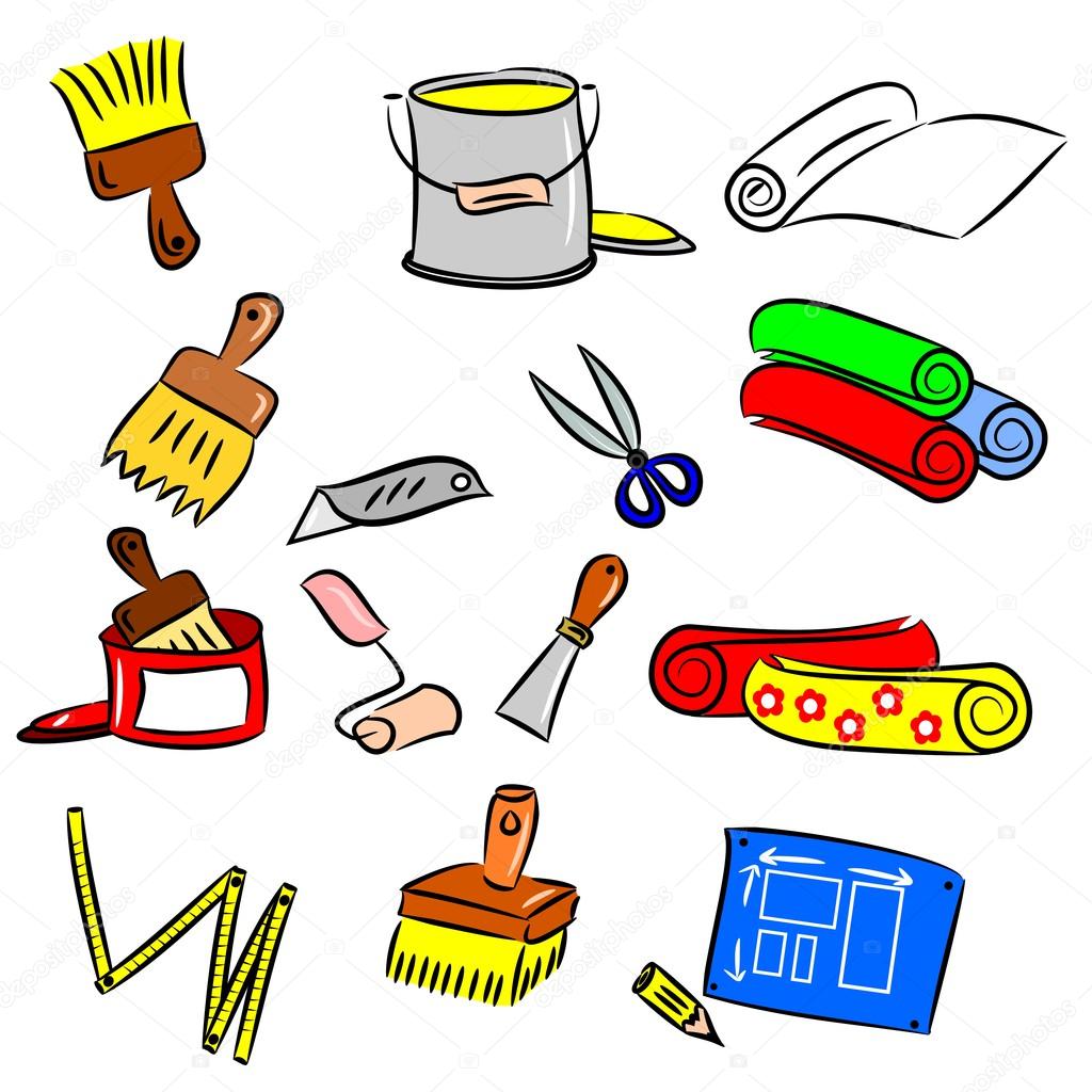 dessin animé dessins d'outils bricolage — Image vectorielle gcpics ...