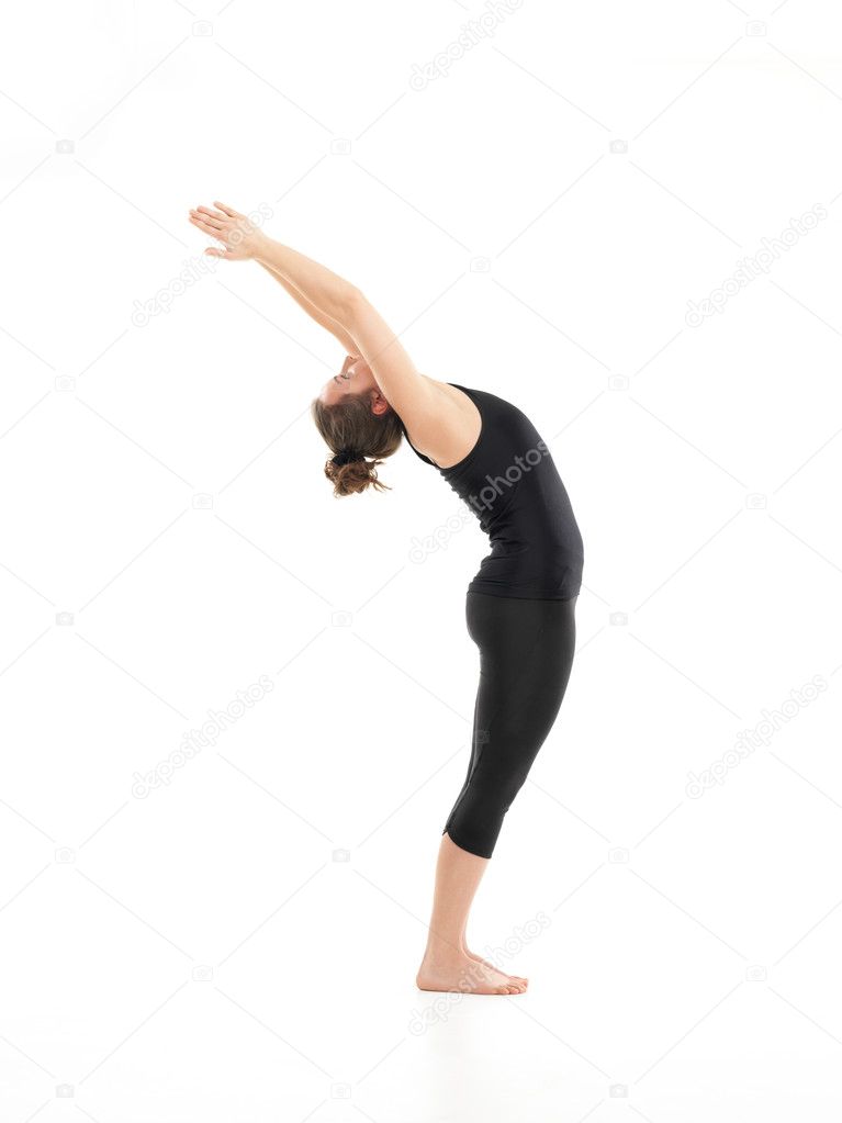Difficult yoga pose demonostration — Stock Photo © shotsstudio #14068776