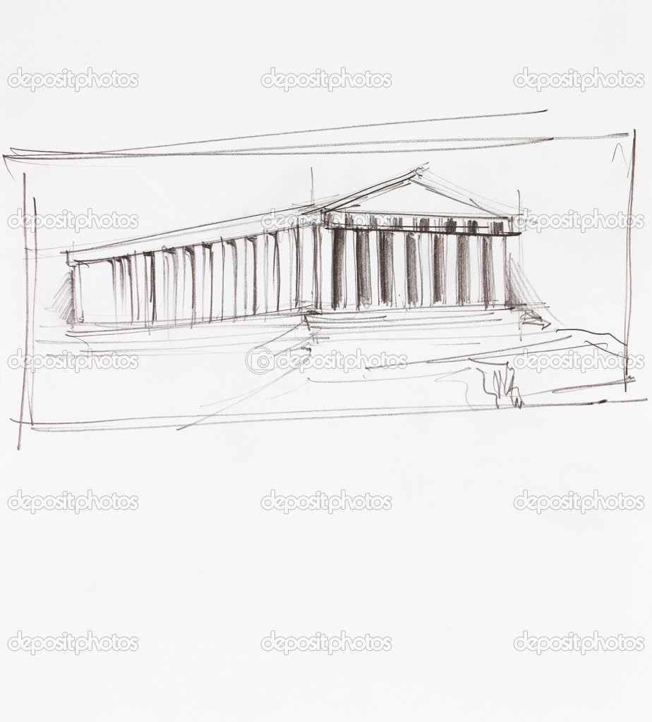 Greek parthenon temple — Stock Photo © shotsstudio #50398089