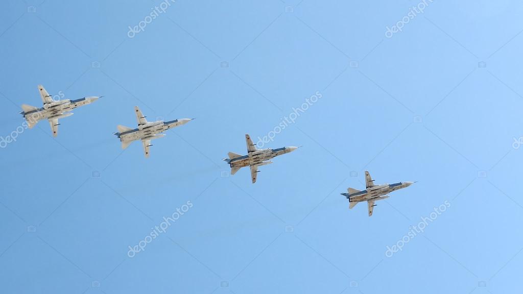 Russian army military jets during military parade — Stock Editorial ...