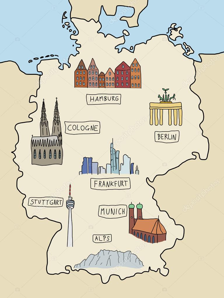 Germany landmarks — Stock Vector © tupungato #19871613
