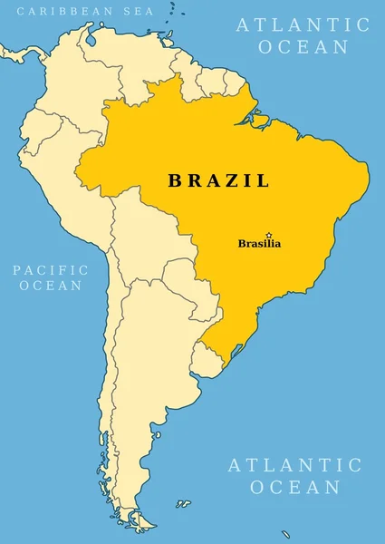 Mapa de localización de Brasil — Vector de stock © tupungato #21835717