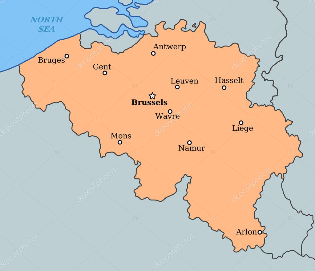 Belgio Mappa Città