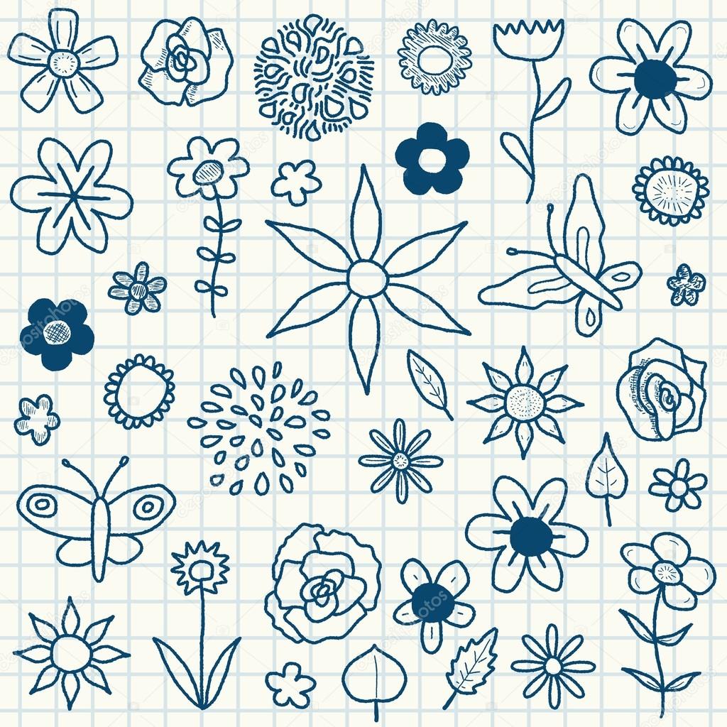 Flower doodles Stock Vector by ©tupungato 40908055