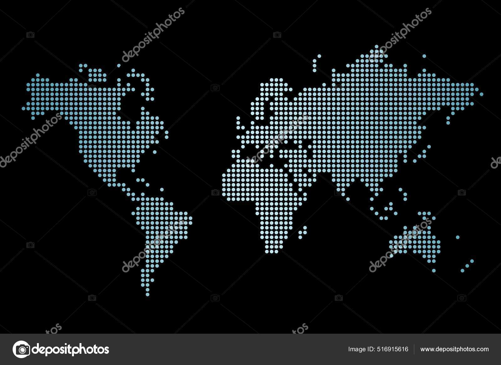 Vector Mapa Mundial Mapa Del Mundo Estilo Punto Simple Estilo Vector de ...