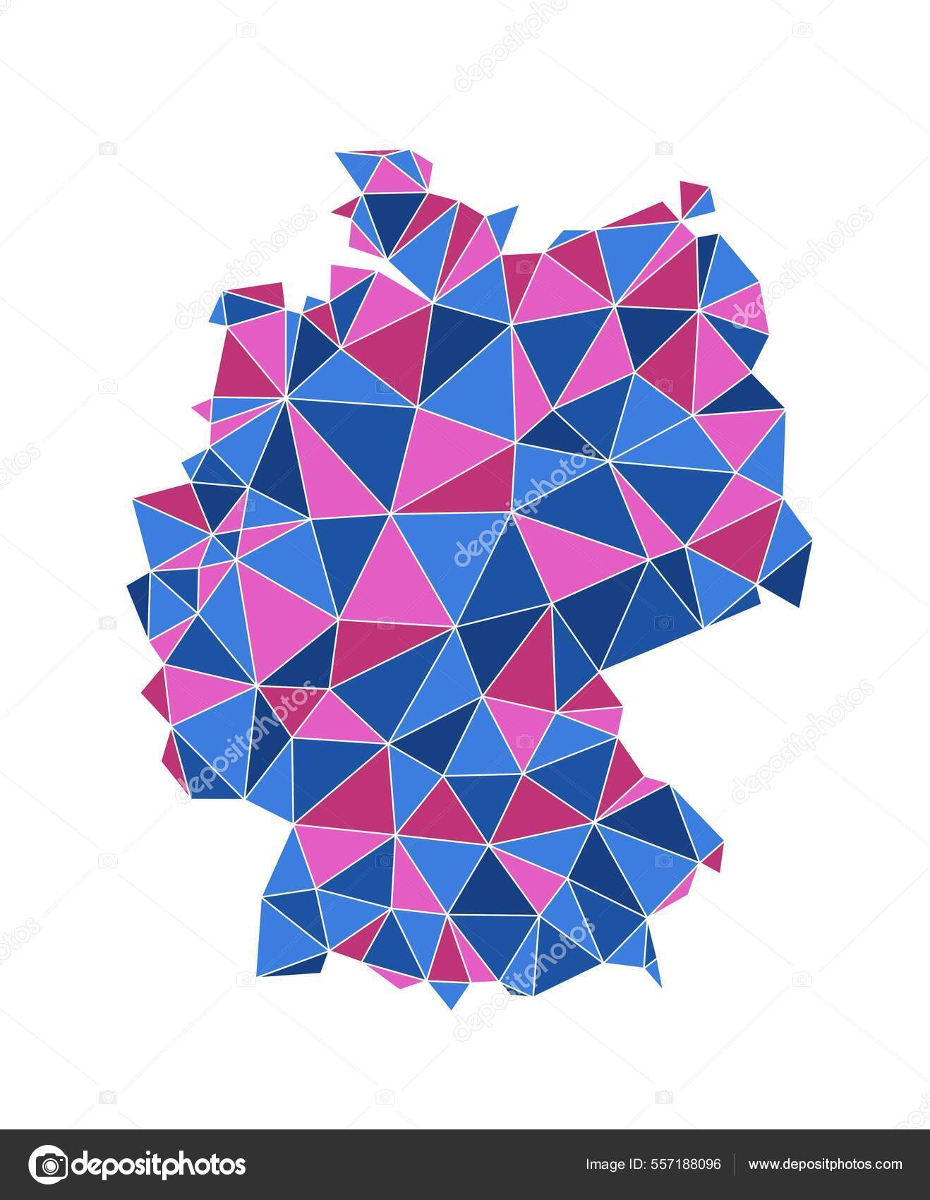 Alemania Polygon Mapa Bajo Poli Estilo Moderno Mapa Vectorial Alemania ...