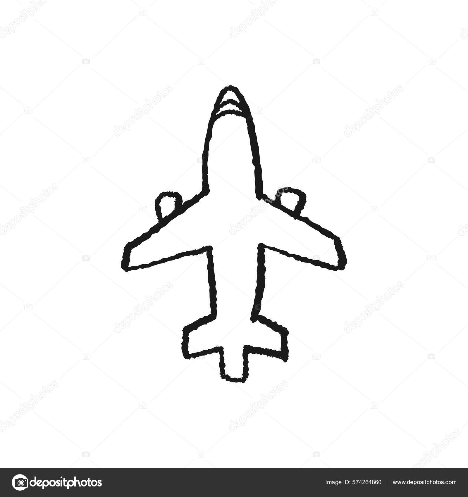 Croquis D'avion Simple Illustration D'hélicoptère. Dessin Noir Et