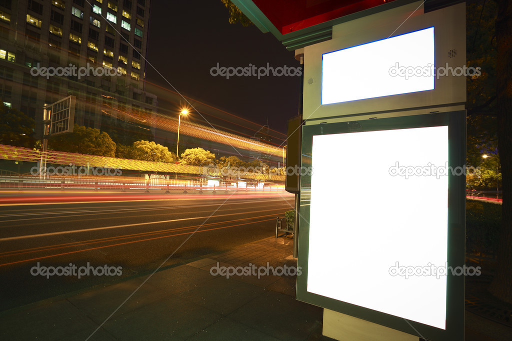 Modern city advertising light boxes Stock Photo by ©Alan 27601769