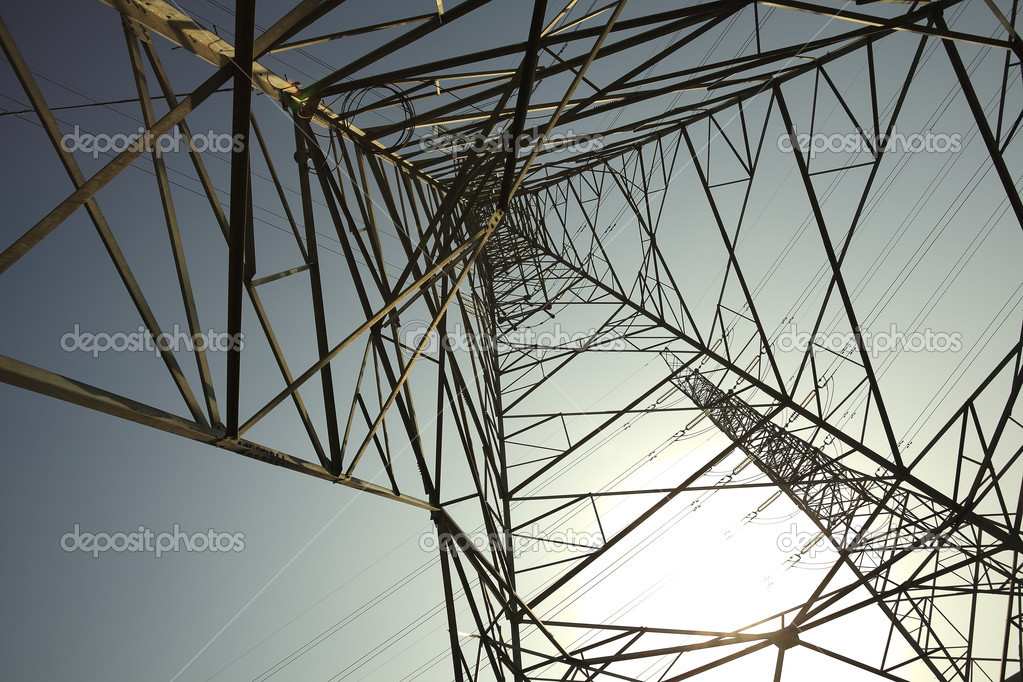 The power transmission towers of sky background Stock Photo by ©Alan ...