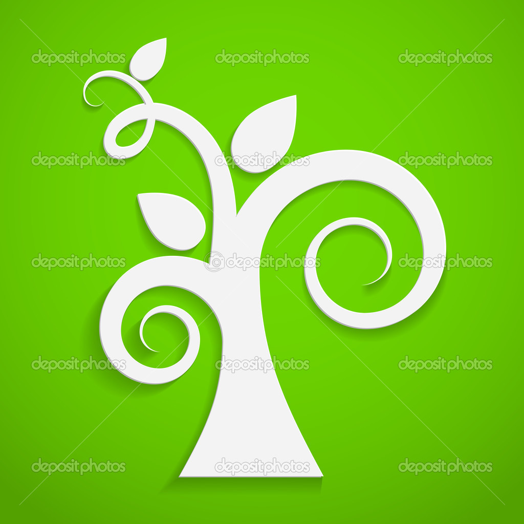 Eco icon. Paper tree Stock Vector Image by ©bellenixe #23951077