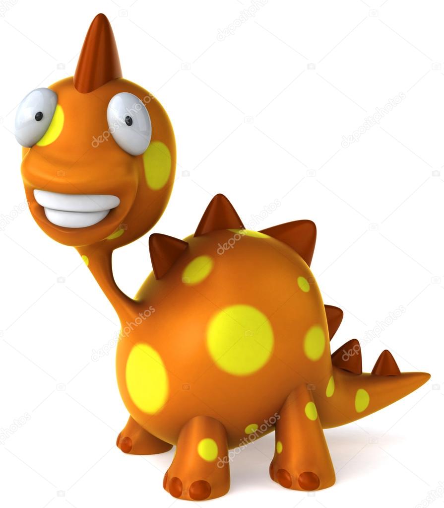 3d Spotted Yellow Dino Character Looking Outwards Stock Illustration by ...