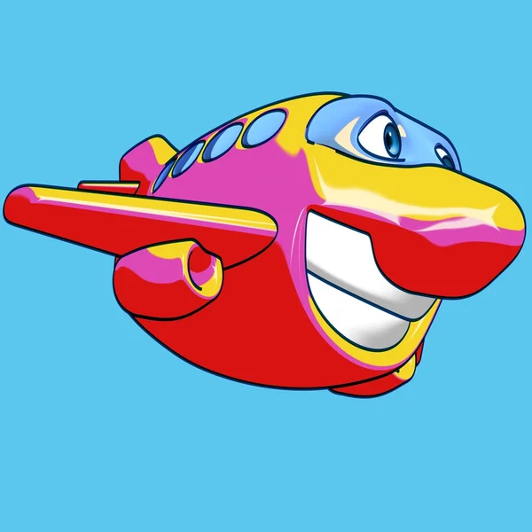 Funny cartoon plane Stock Photo by ...