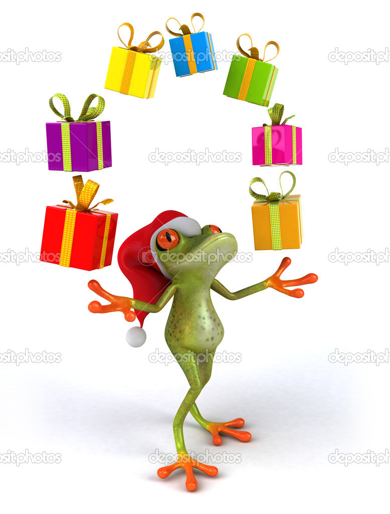 Christmas frog picture | Christmas frog — Stock Photo © julos #32570345