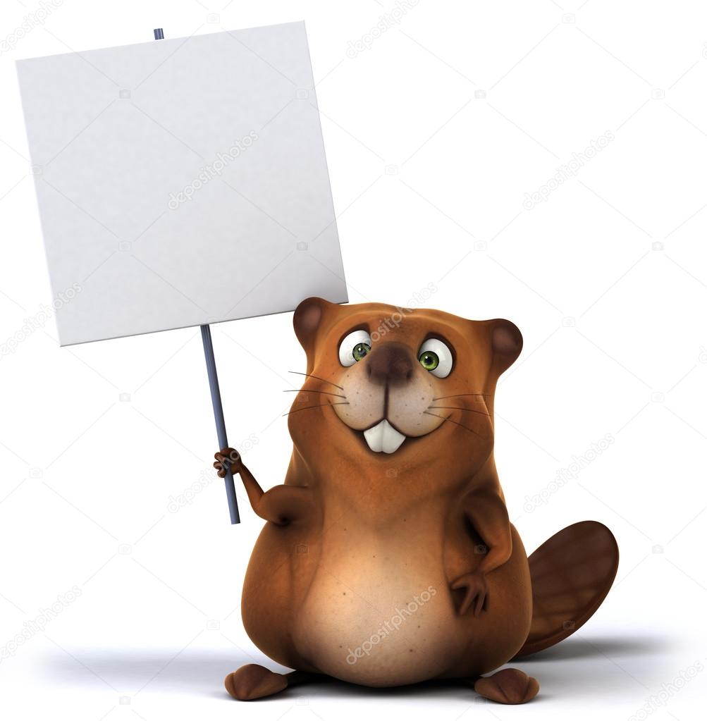 Funny Beaver with nameplate Stock Photo by ©julos 34792829