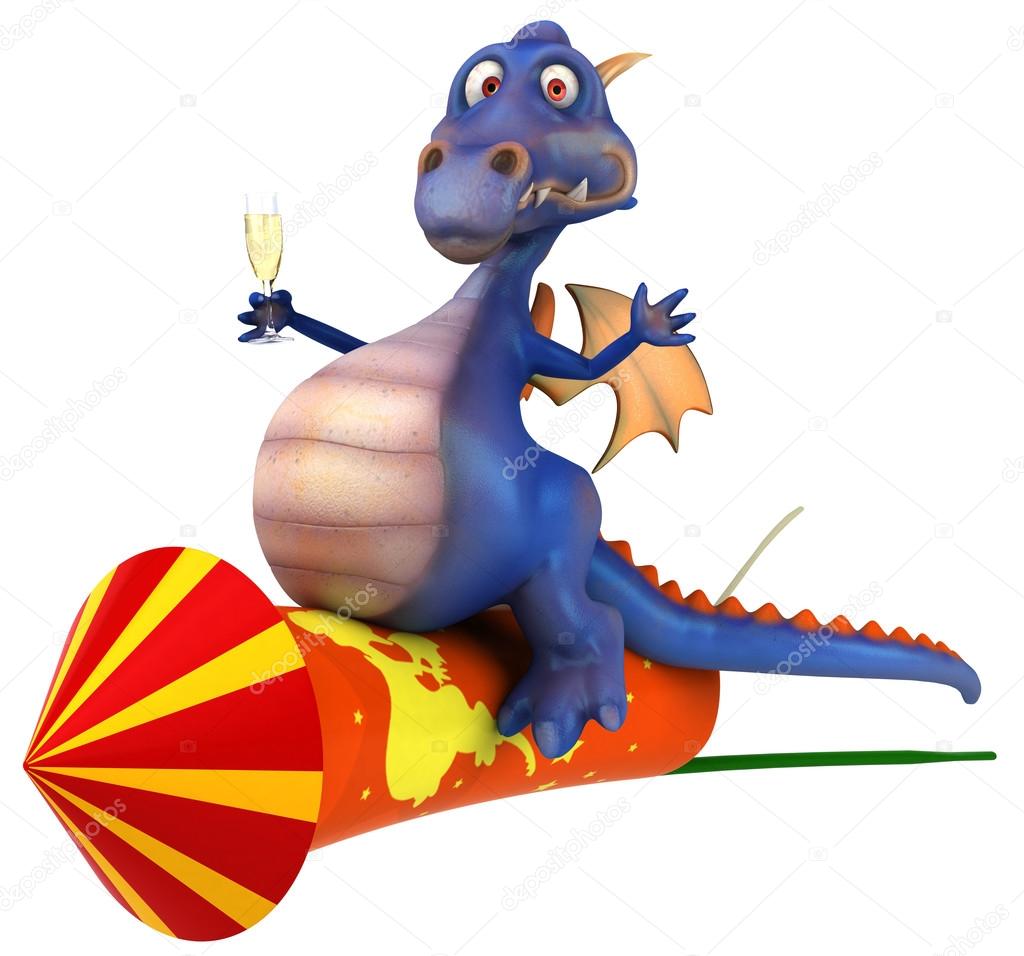 Dragon and fireworks Stock Illustration by ©julos #41297081