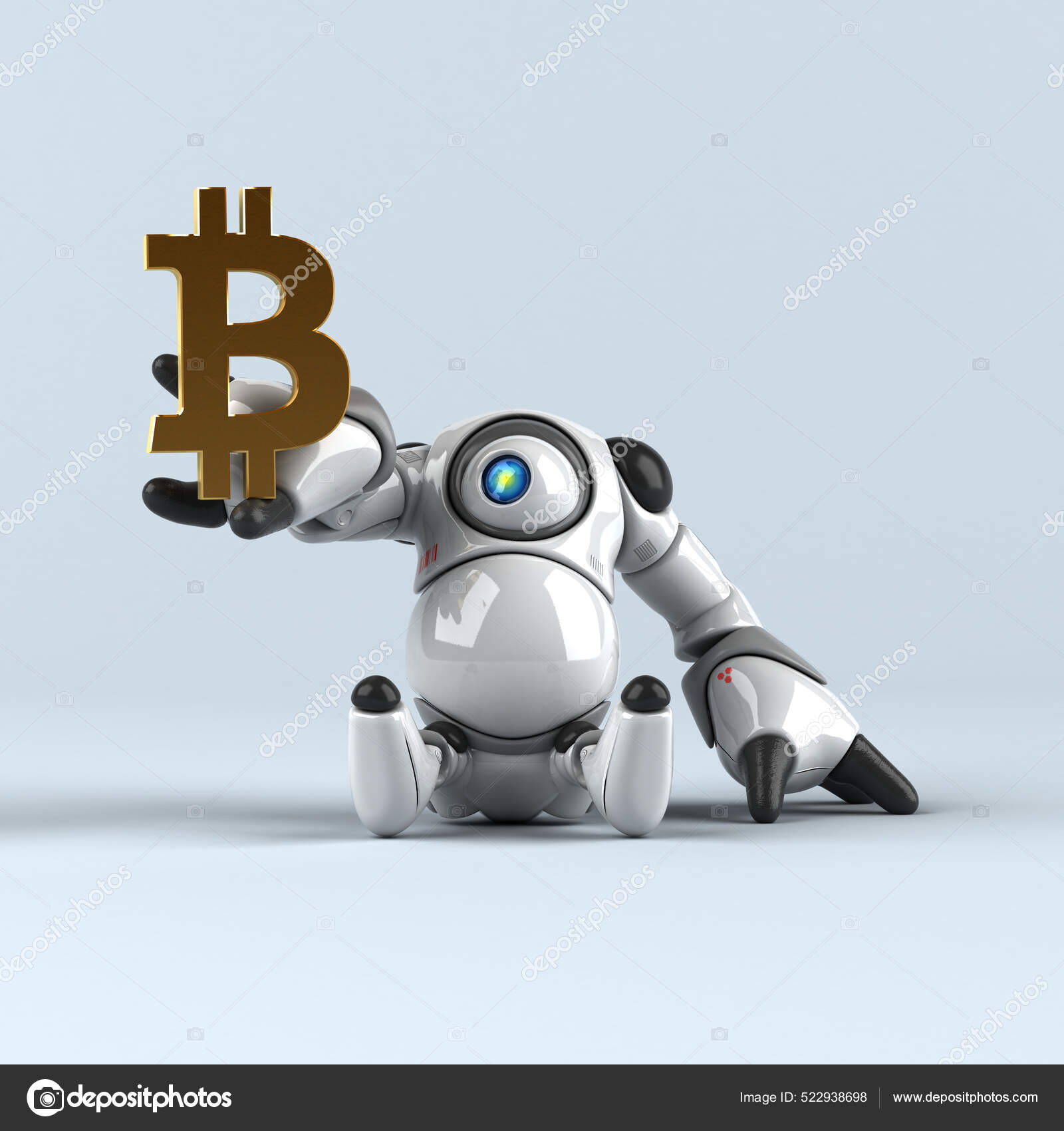 Robot Bitcoin Illustration — Stock Editorial Photo © julos #522938698