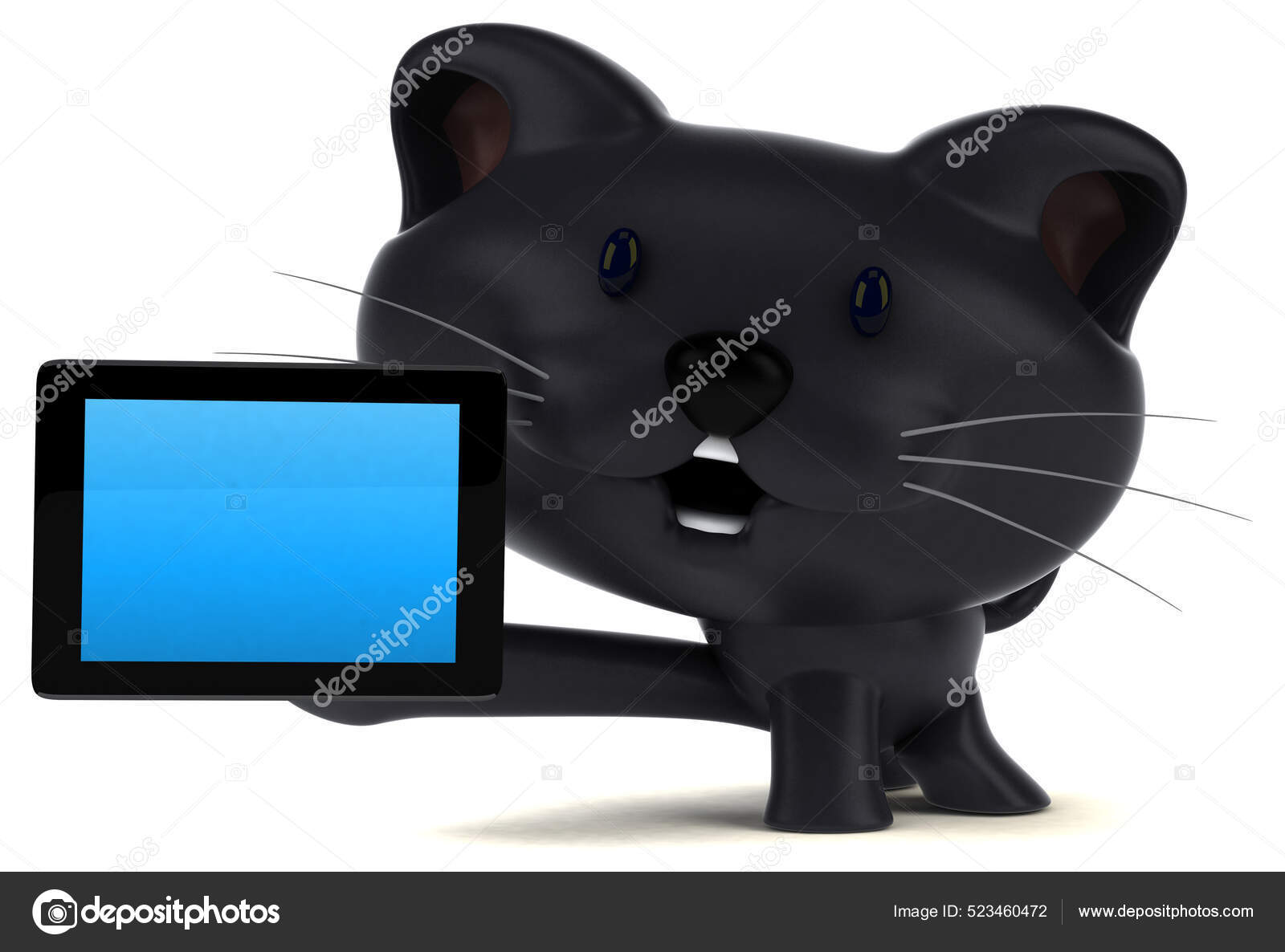 Fun Cat Tablet Illustration — Stock Photo © julos #523460472