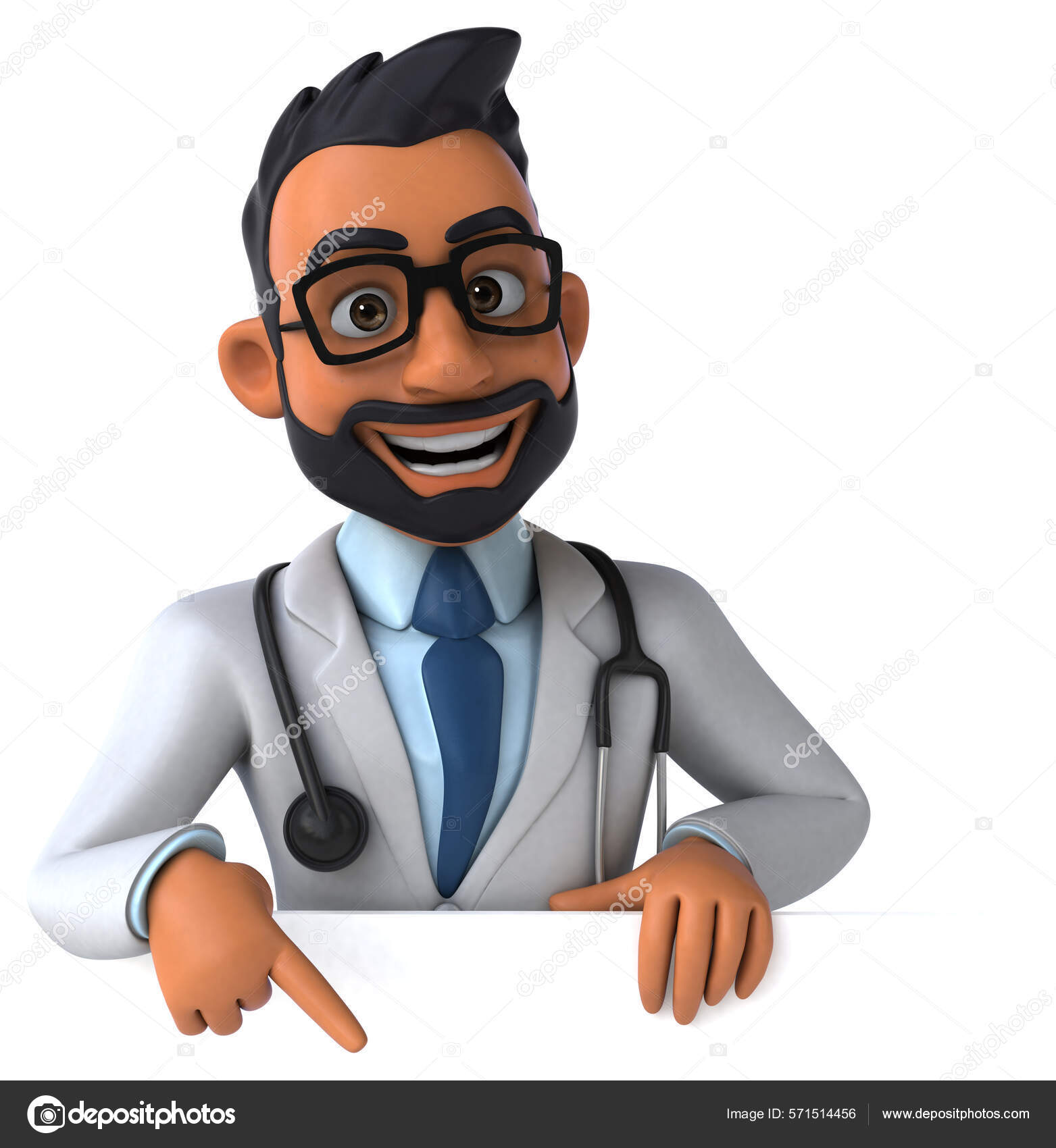 Fun Cartoon Illustration Indian Doctor Character Stock Illustration by ...