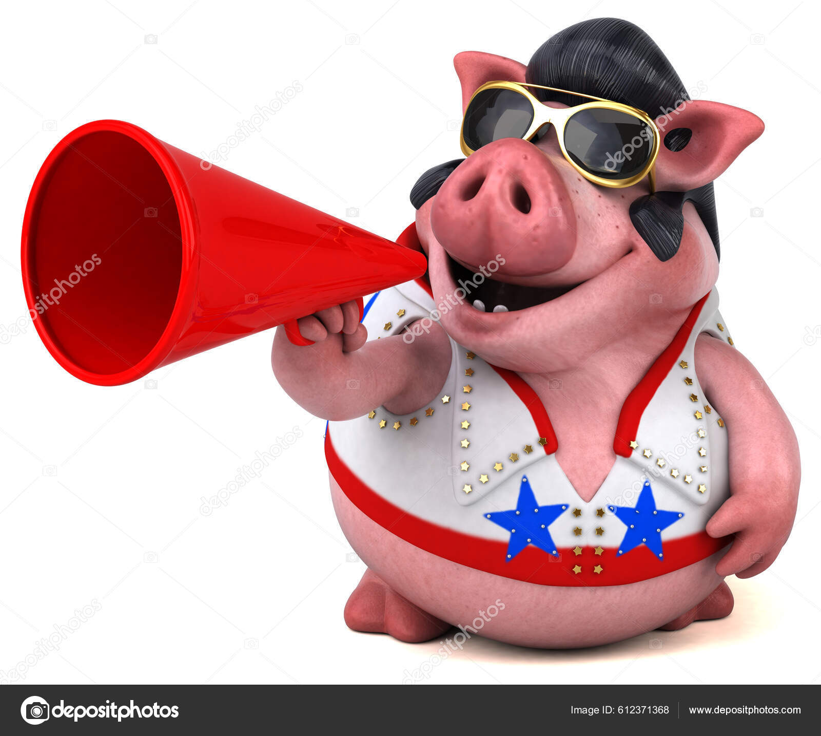 Fun Cartoon Illustration Pig Rocker Character — Stock Photo © julos ...