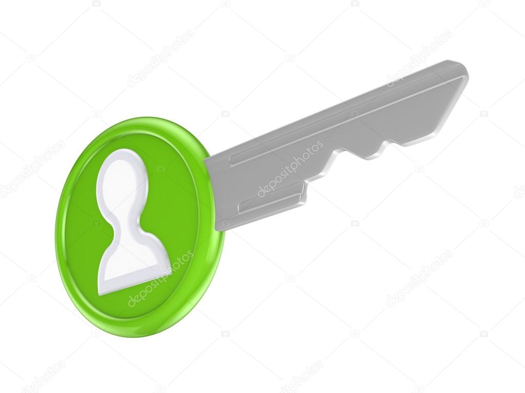 Contact icon on a key symbol. — Stock Photo © rukanoga #19406753