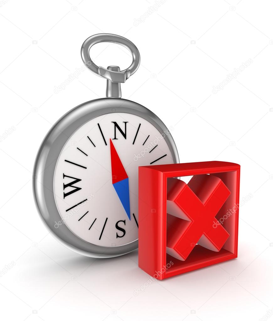 Compas and red cross mark. Stock Photo by ©rukanoga 22318883