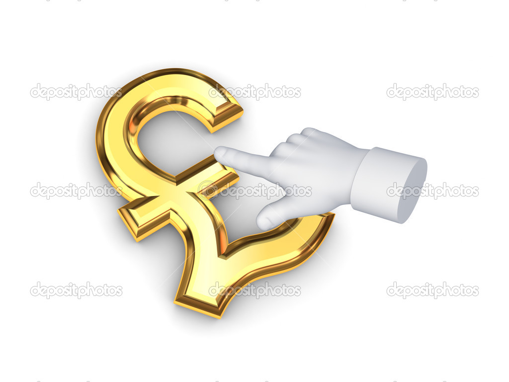 Stylized pointing hand and pound sterling. Stock Illustration by ...
