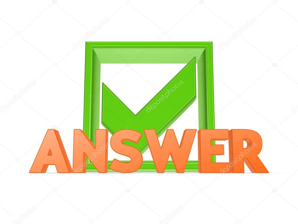 Word ANSWER and tick mark. — Stock Photo © rukanoga #26677313