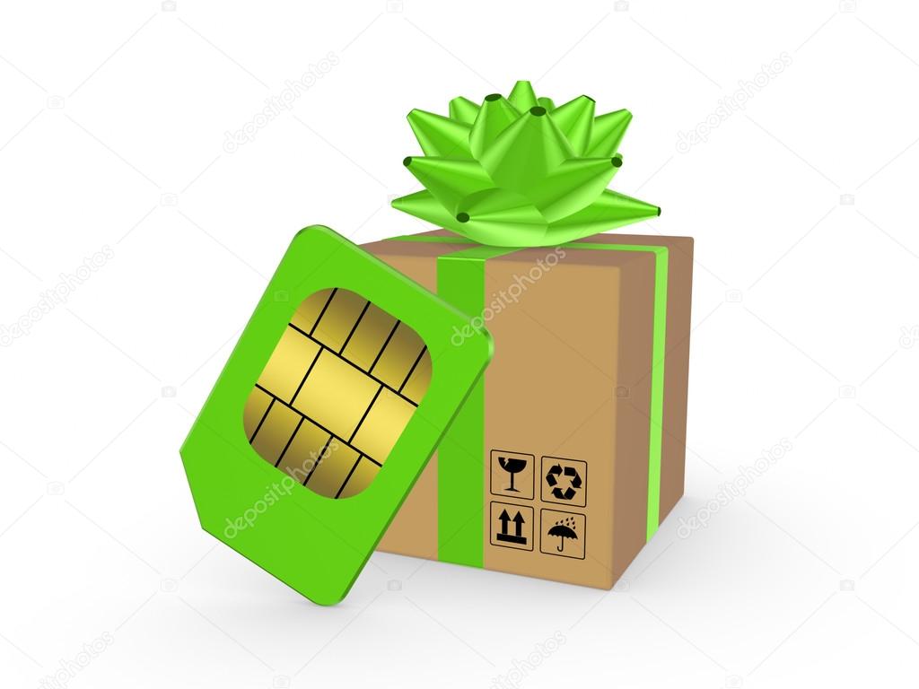 Tarjeta SIM y caja de cartón. 2025