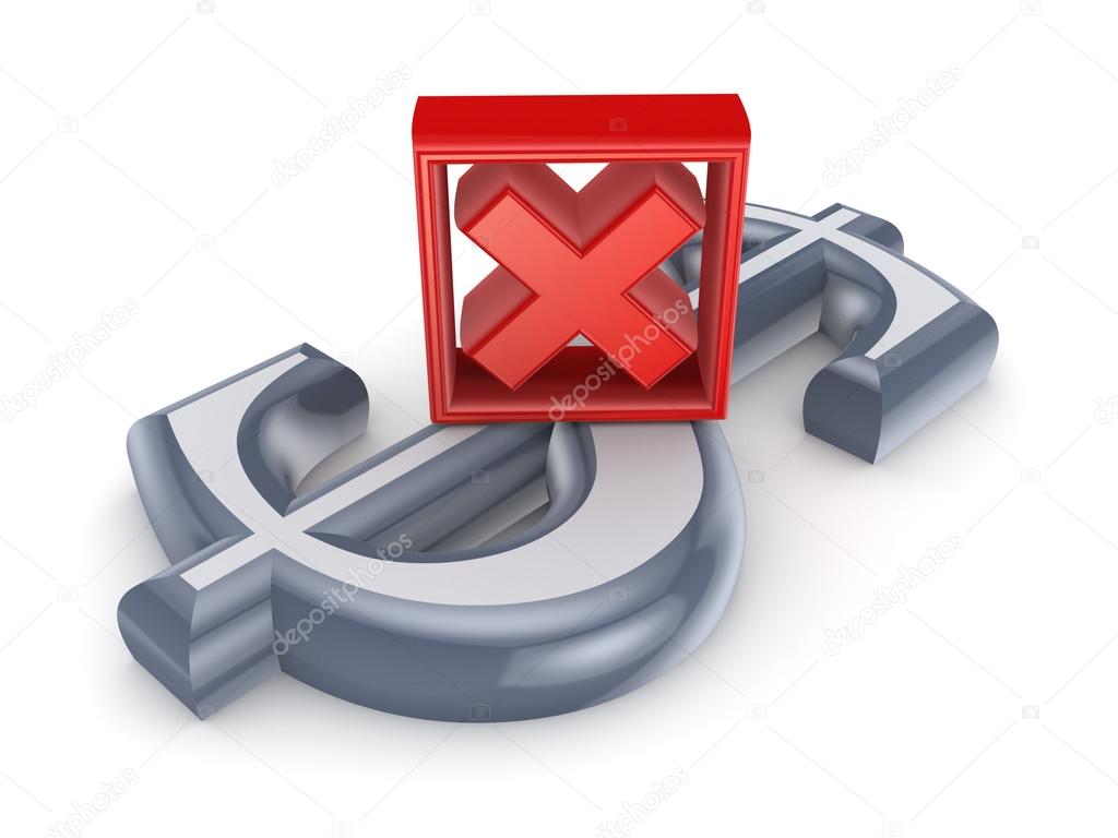 Dollar sign and cross mark. Stock Photo by ©rukanoga 28096155