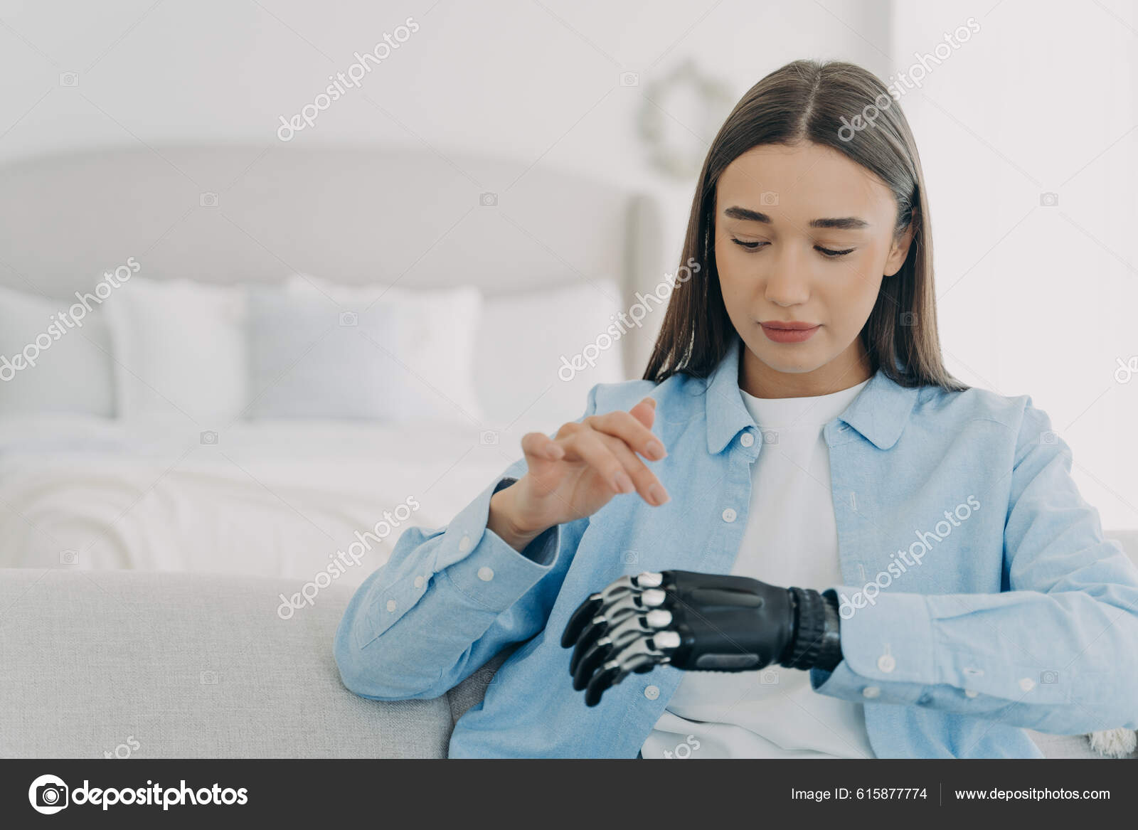 Modern Young Girl Artificial Limb Trains Use Her Bionic Prosthetic ...