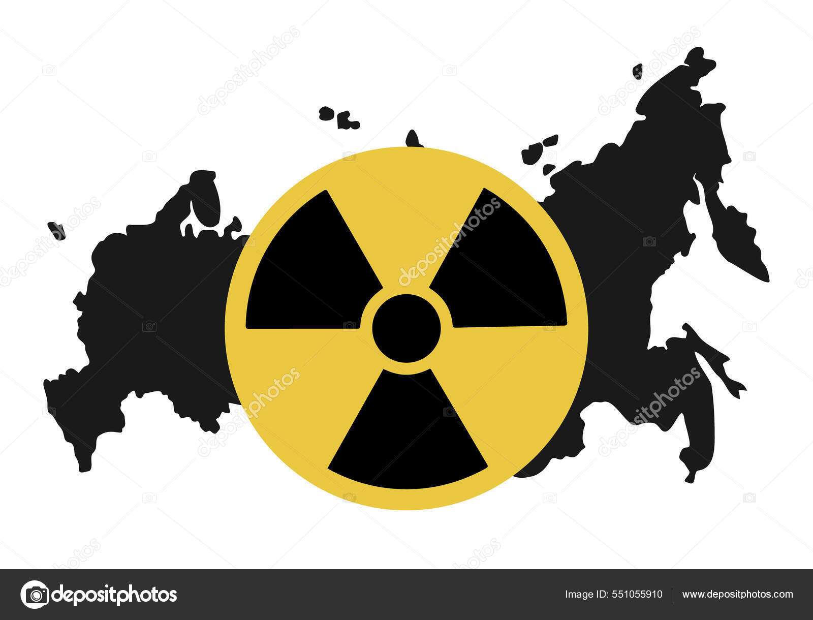 Stop Nuclear Weapons Concept Banner Atomic Bomb Sign Map Russia Stock ...