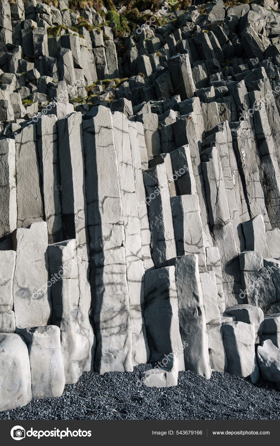 Basalt Rock Pillars Columns Reynisfjara Beach Vik South Iceland Unique ...