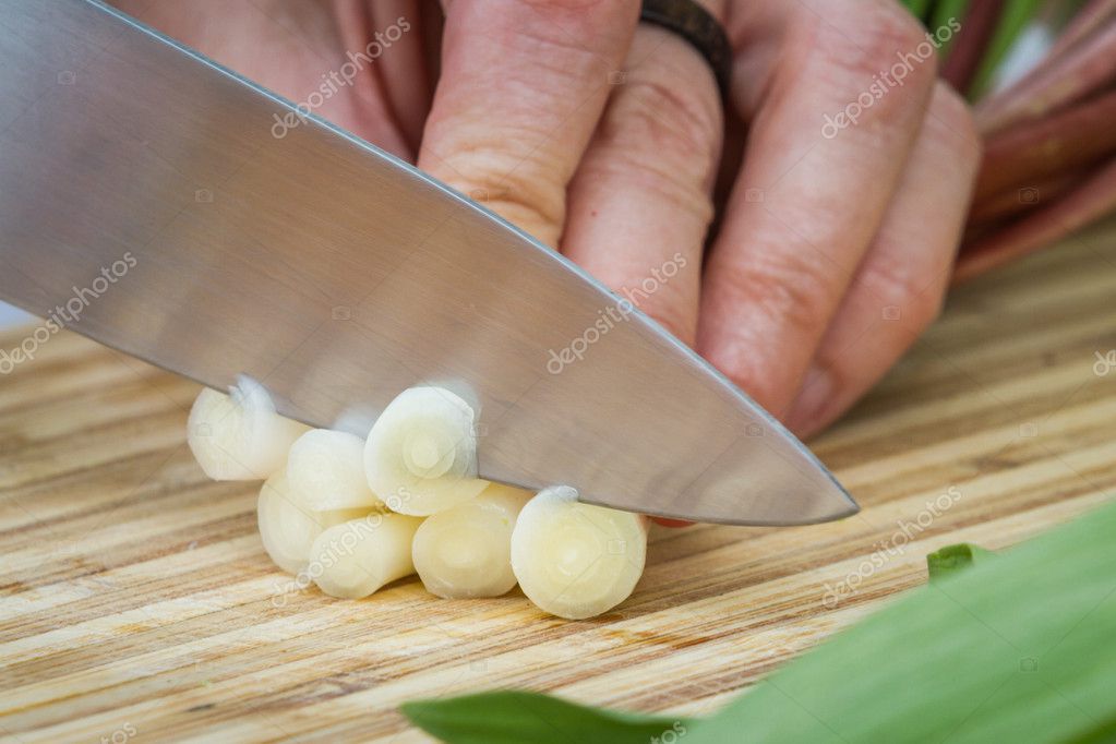 Cutting fresh ramps Stock Photo by ©wollertz 46627677